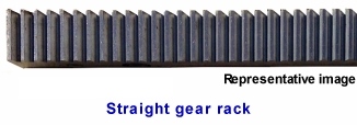 Straight-cut gear rack, 16 pitch, 20º pressure angle, 48" length ...